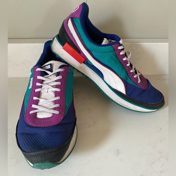 Puma | Shoes | Puma Future Rider Double By Zantium Blue Teal Purple ...